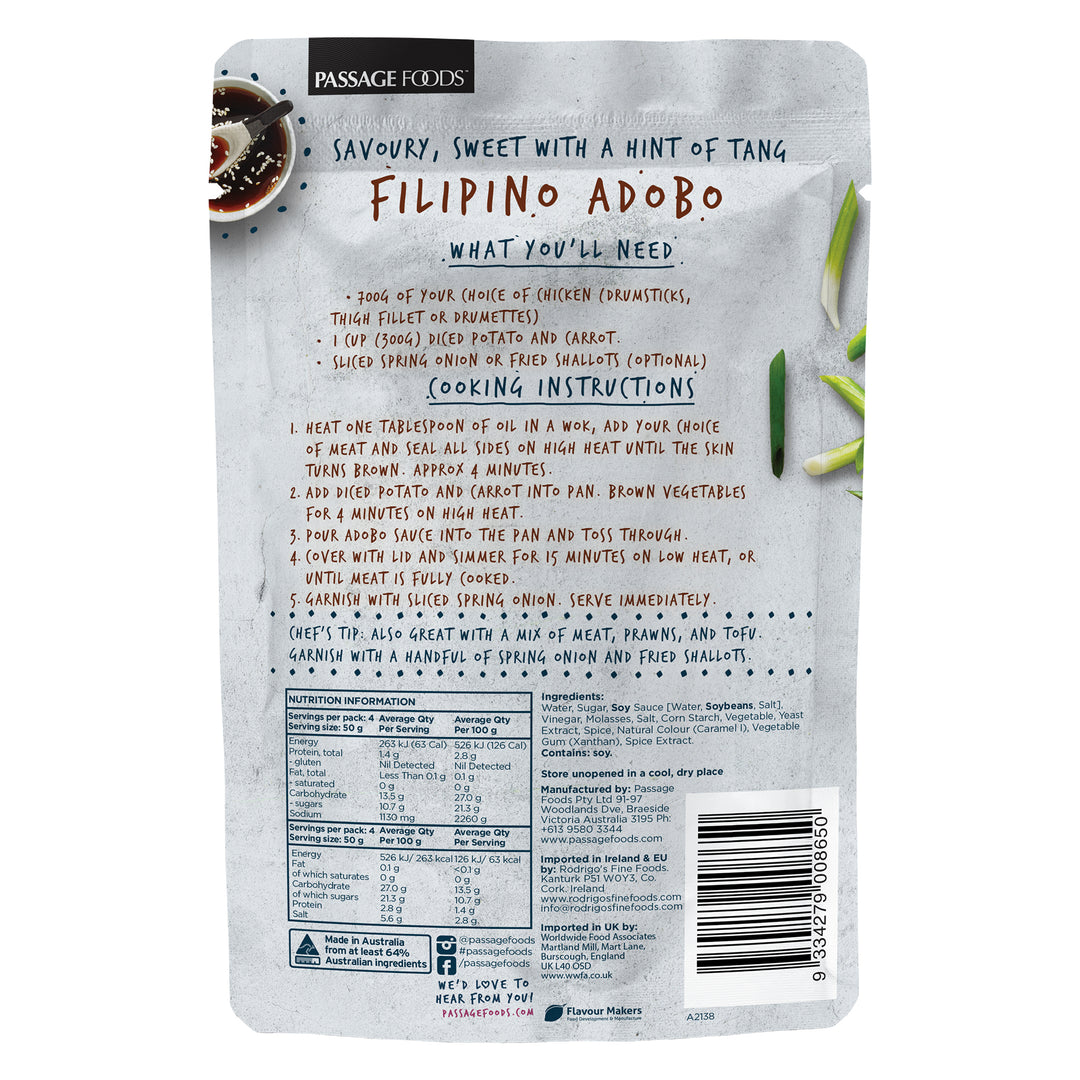 Passage to Asia - Filipino Adobo Simmer Sauce – AUS PANTRY