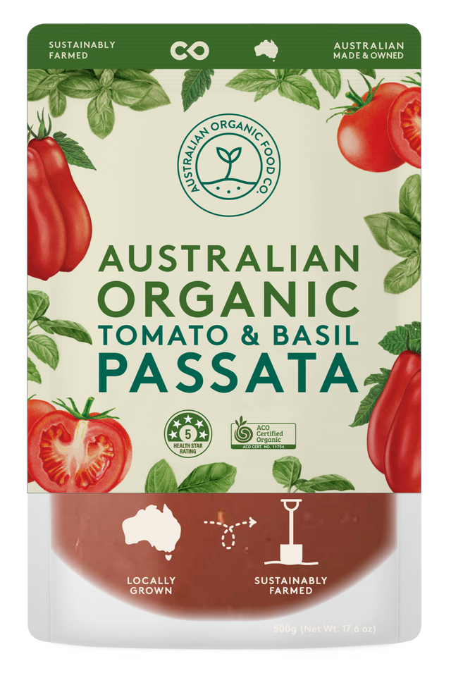 Australian Organic Food Co Tomato & Basil Passata – AUS PANTRY