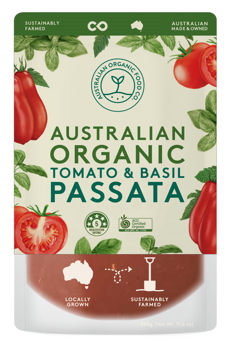 Australian Organic Food Co Tomato & Basil Passata – AUS PANTRY